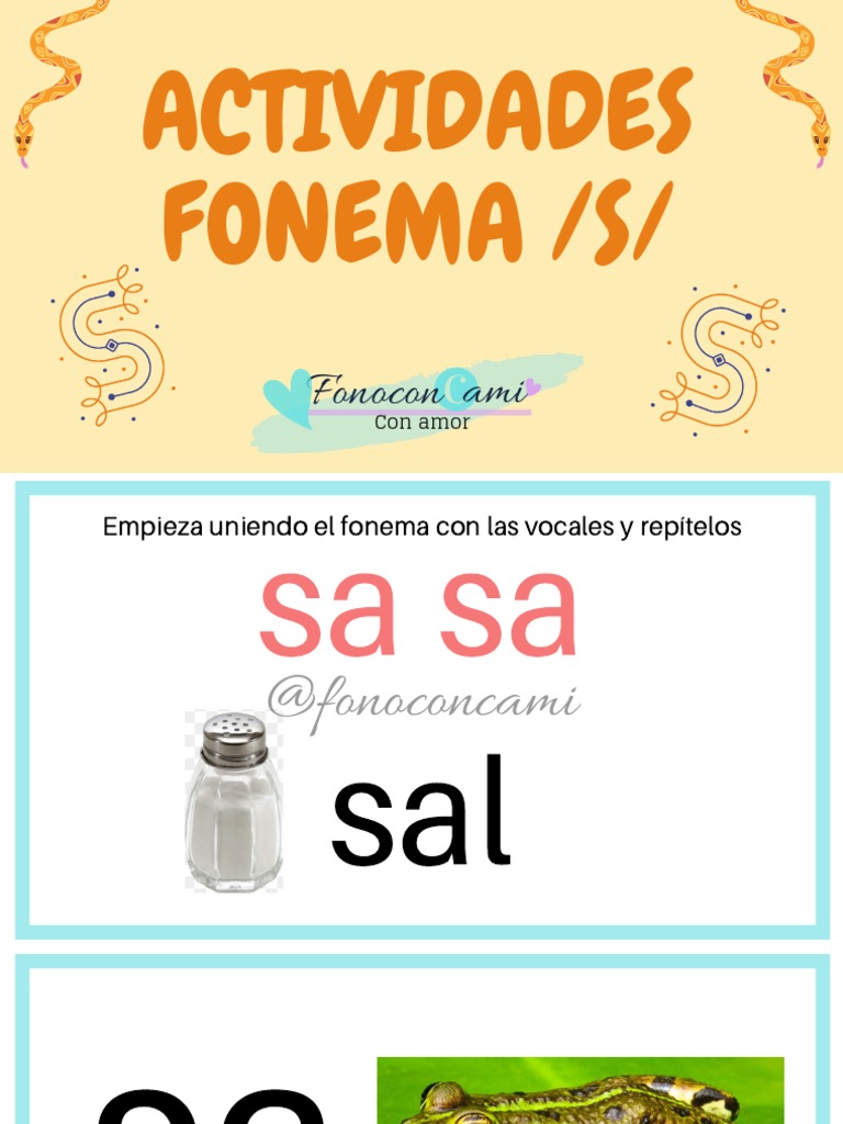 Actividades para el fonema S | PDF