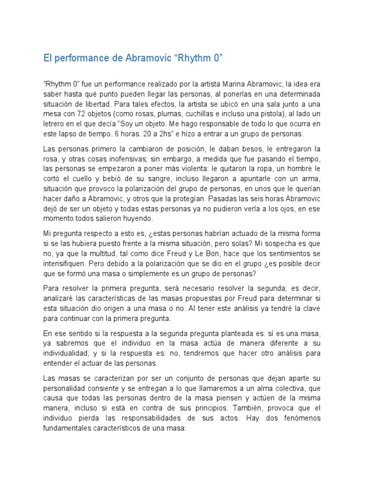 Rhythm 0 | PDF | Amor | Libido