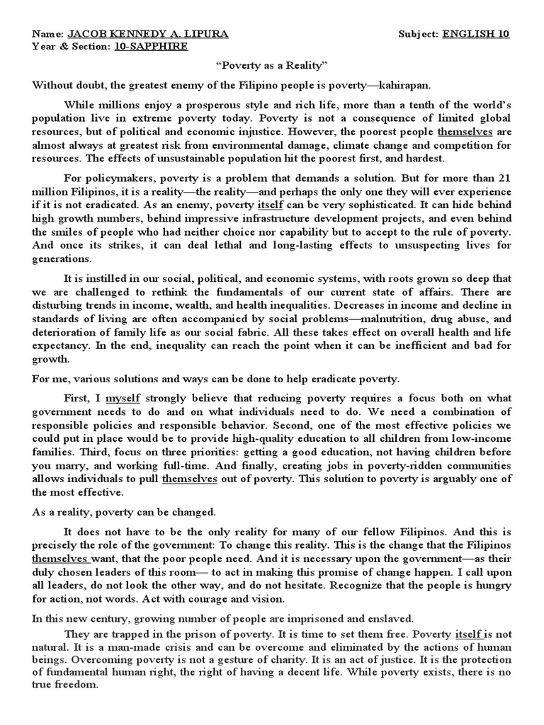 Poverty Privilege Speech | PDF | Economic Inequality | Discrimination ...