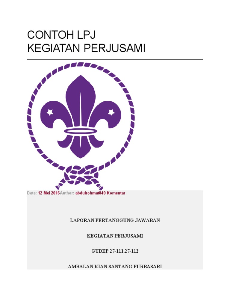 Contoh LPJ Kegiatan | PDF