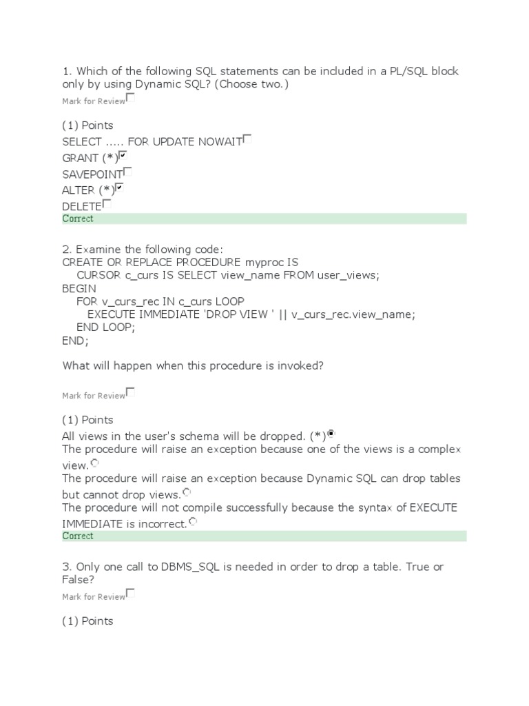 Quiz 12 | PDF | Sql | Data Management Software