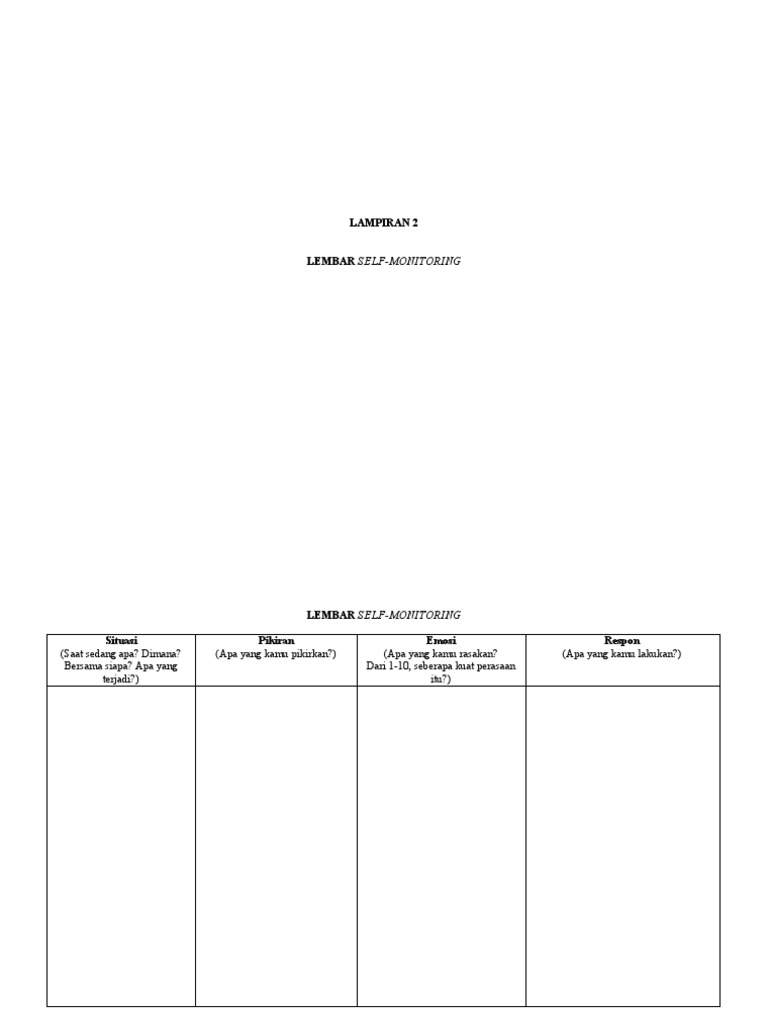 Lembar Self Monitoring | PDF