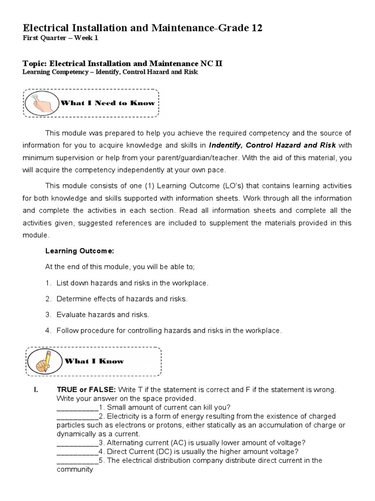 Eim 12 Module Week 1 | PDF | Direct Current | Alternating Current