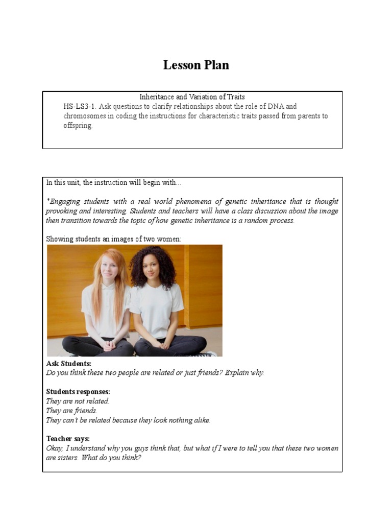 Lesson Plan | PDF | Heredity | Parent