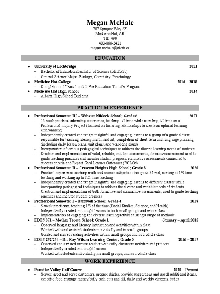 Updated Resume - March 2021 | PDF | Educational Assessment | Behavior Modification