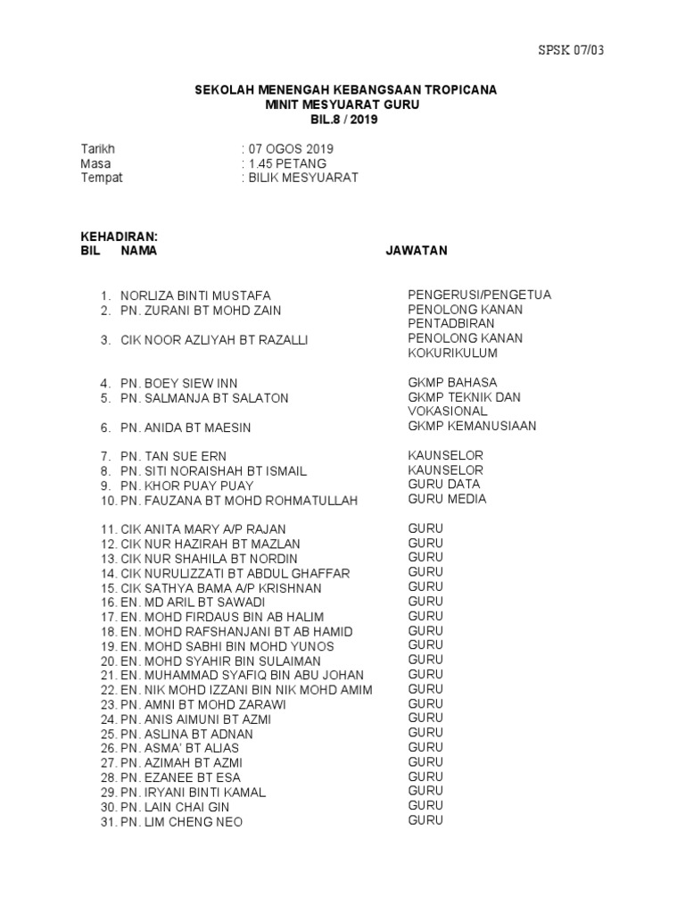 Minit Mesy Guru Ke 8 Siap | PDF