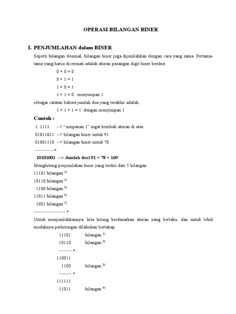 Elek 14 Operasi Bilangan Biner | PDF