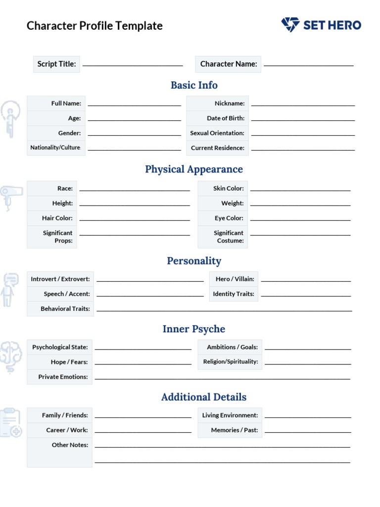 Character Profile Template Guide | PDF | Extraversion And Introversion ...
