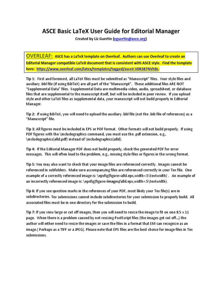 ASCE LaTex User Guide 5.24.2016 | PDF | Te X | Computer File