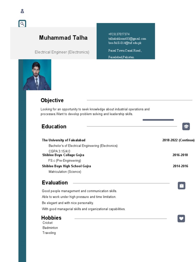 Muhammad Talha: Objective | PDF