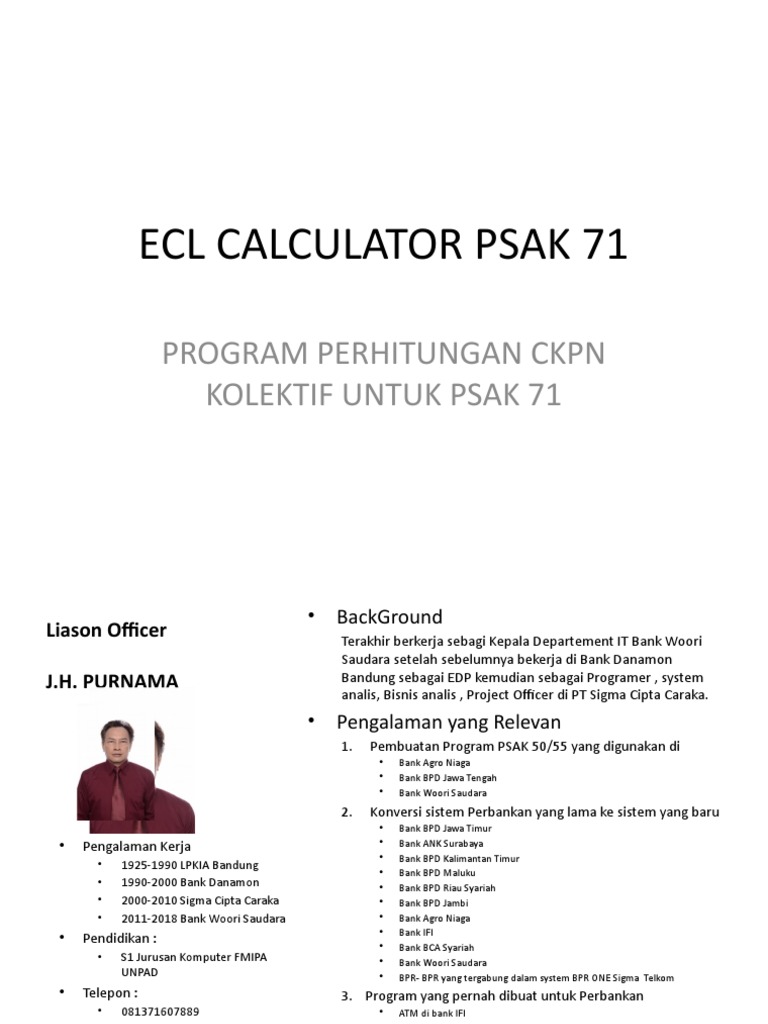 Ecl Calculator Psak 71 | PDF | Pengelolaan Keuangan & Uang