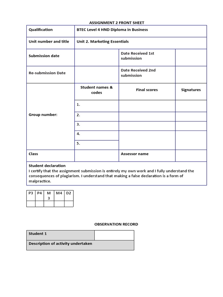 Assignment 2 Front Sheet | PDF | Fast Food | Fast Food Restaurants