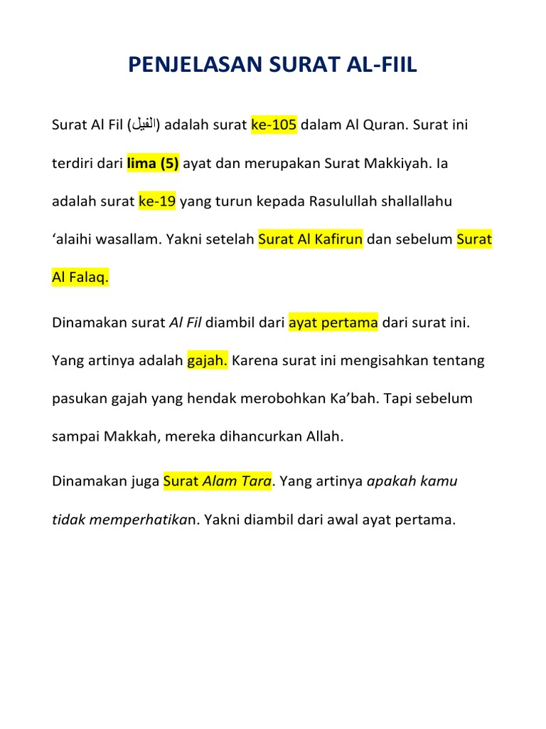 PENJELASAN SURAT AL-fiil | PDF