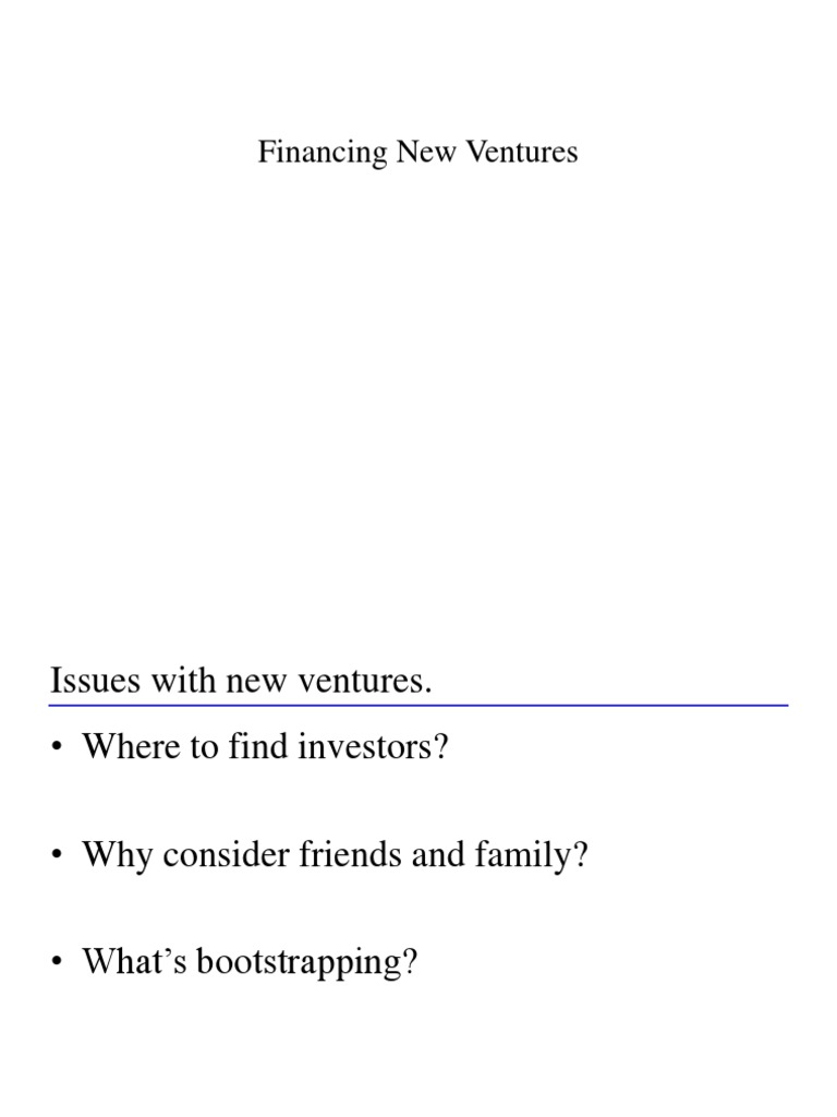 Financing New Ventures | PDF | Venture Capital | Corporate Finance