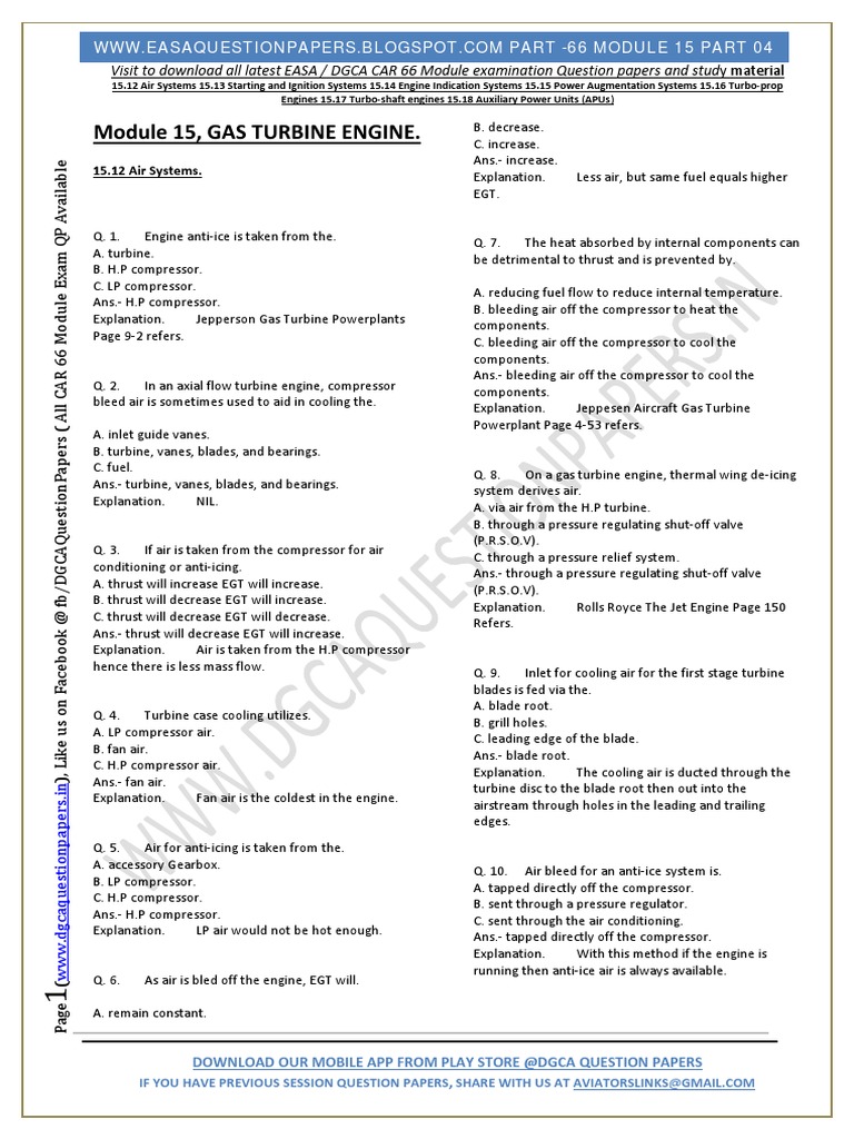 Dgca Module 15 Part 4 | Download Free PDF | Gas Turbine | Ignition System