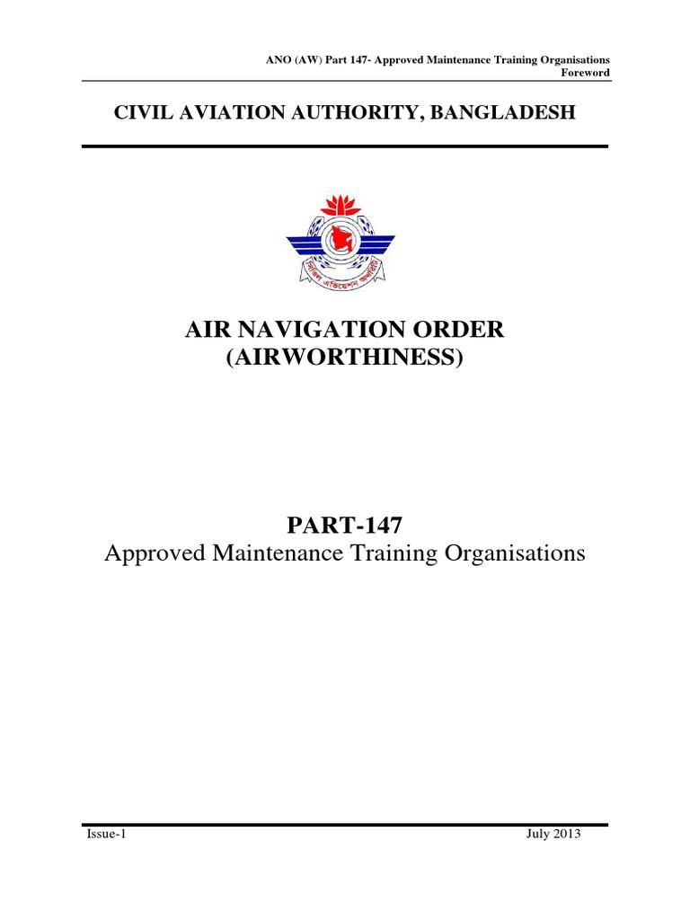 14-ANO (Airworthiness) Part-147, Approved Maintenance Training ...