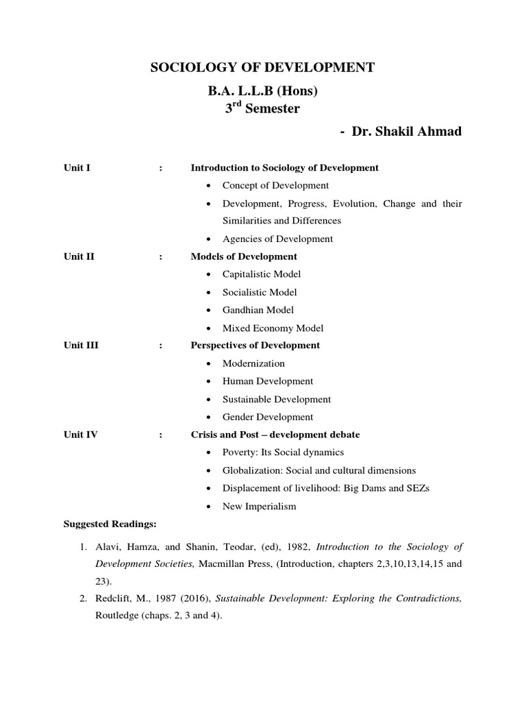 Understanding the Sociological Perspectives of Development: Concepts ...