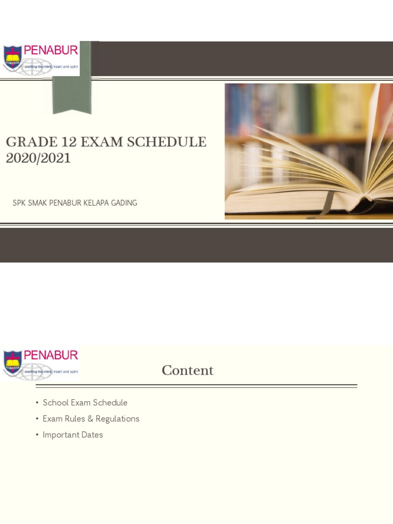 Grade 12 Exam Schedule 2020/2021: SPK Smak Penabur Kelapa Gading | PDF ...