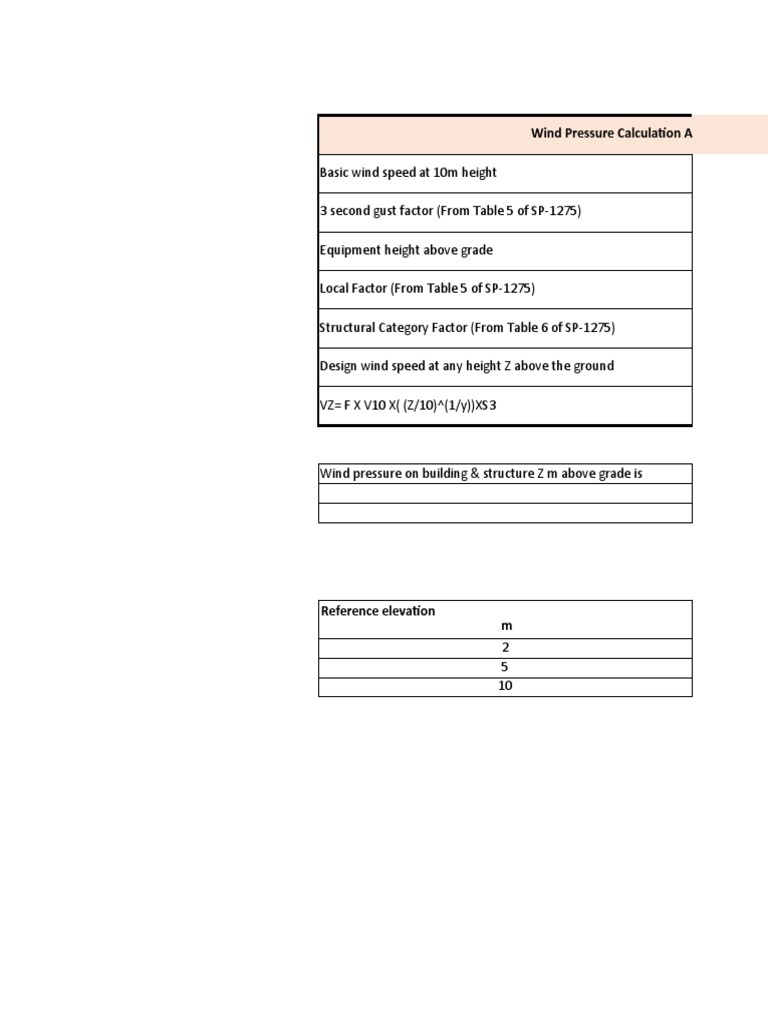 Wind Speed Calculation As Per SP-1275 | PDF