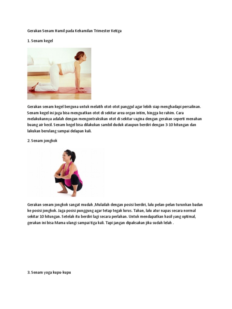 Gerakan Senam Hamil Trimester 3 | PDF | Kesehatan Holistik
