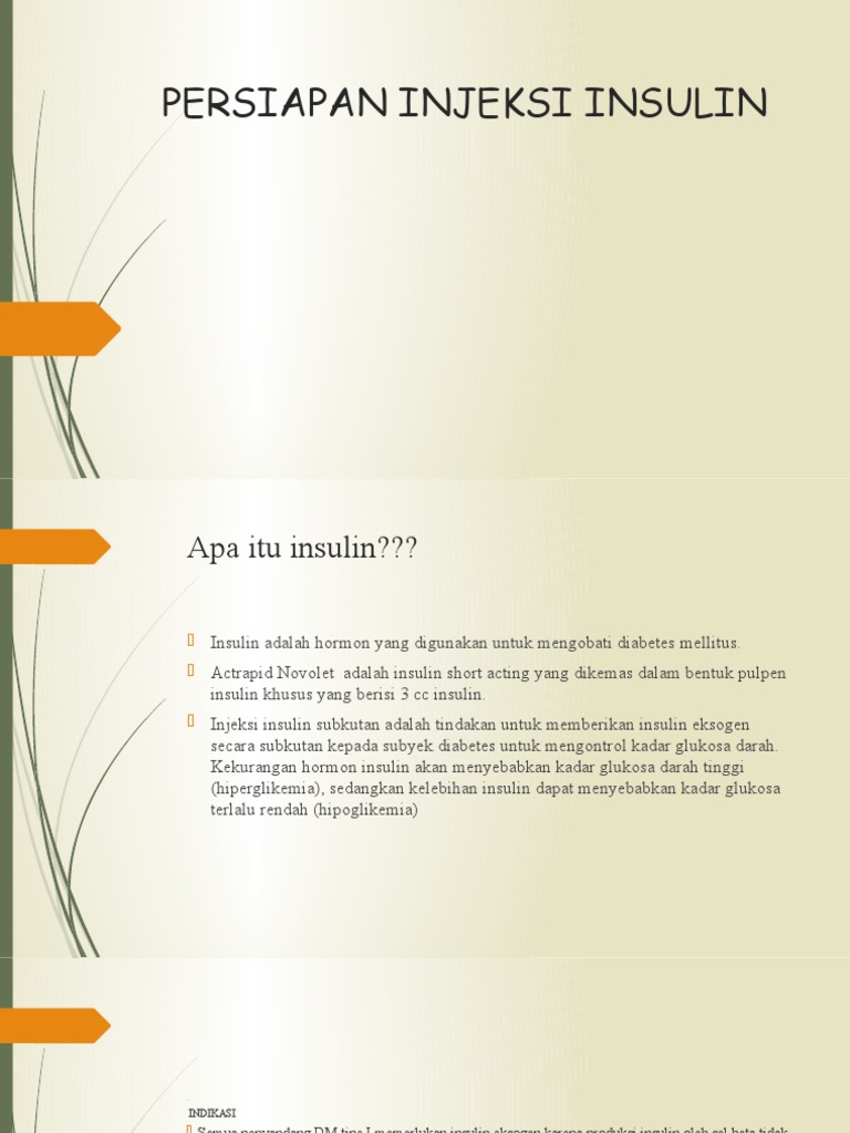 Cara Pemberian Injeksi Insulin Secara Tepat dan Aman | PDF