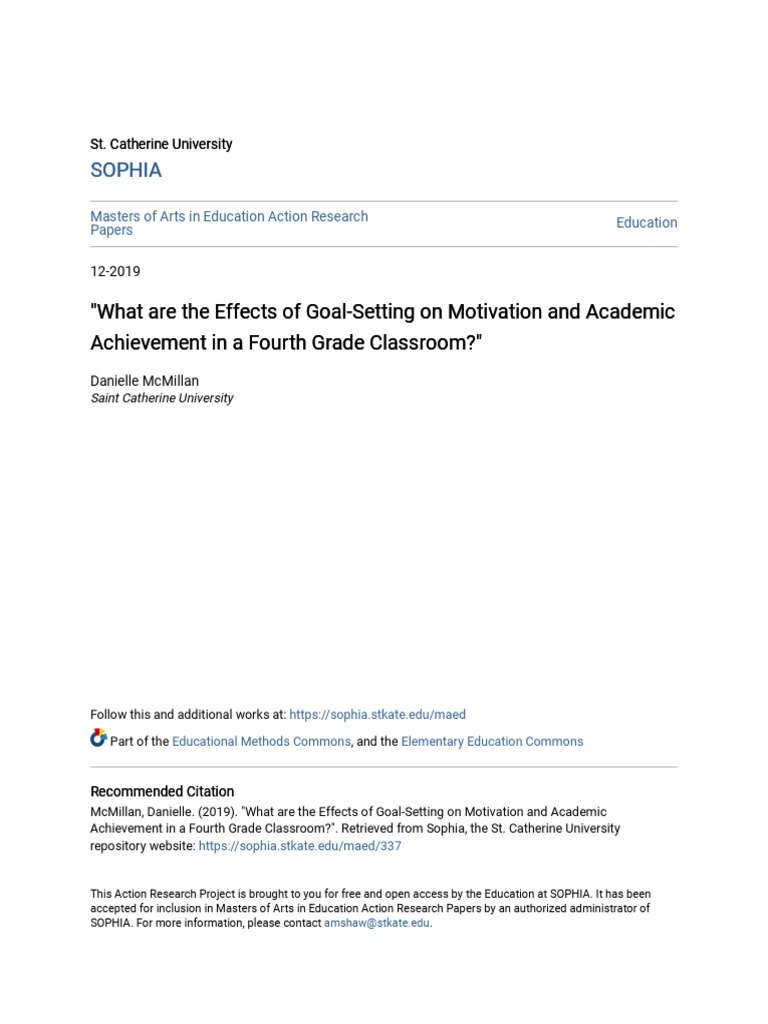 What Are The Effects of Goal-Setting On Motivation and Academic | PDF ...