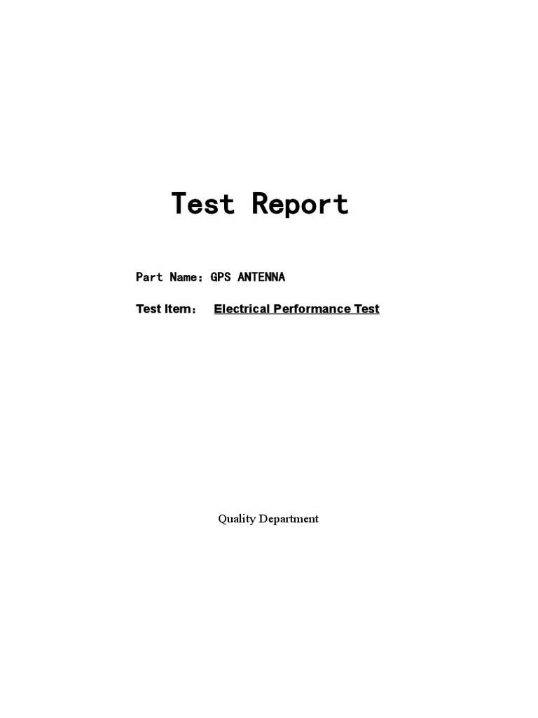 Test Report GPS Antenna | PDF | Antenna (Radio) | Global Positioning System
