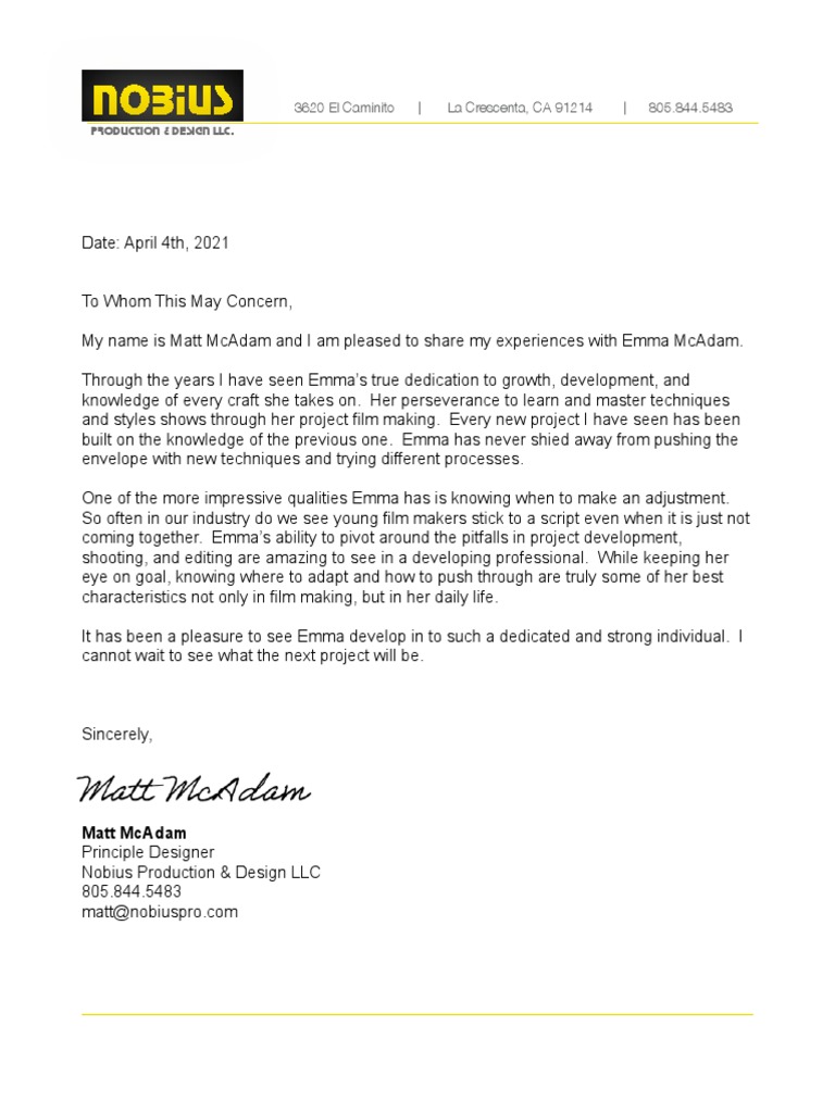 Emma Letter | PDF