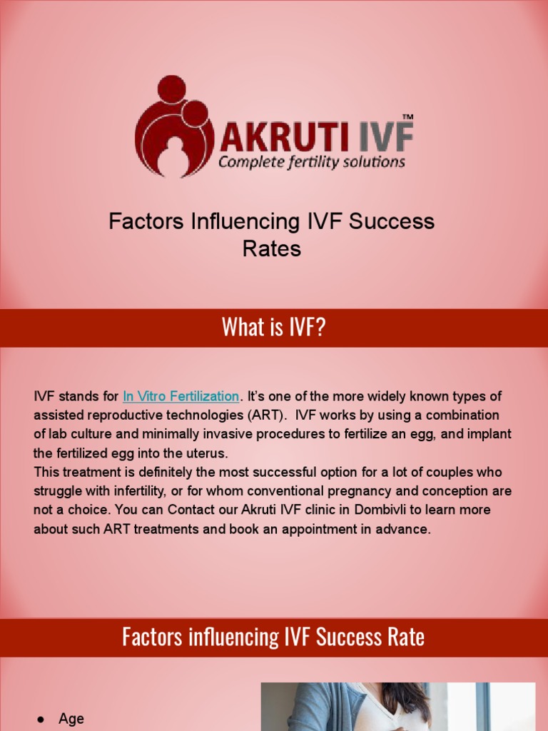 Factors Influencing Ivf Success Rates | PDF | Wellness