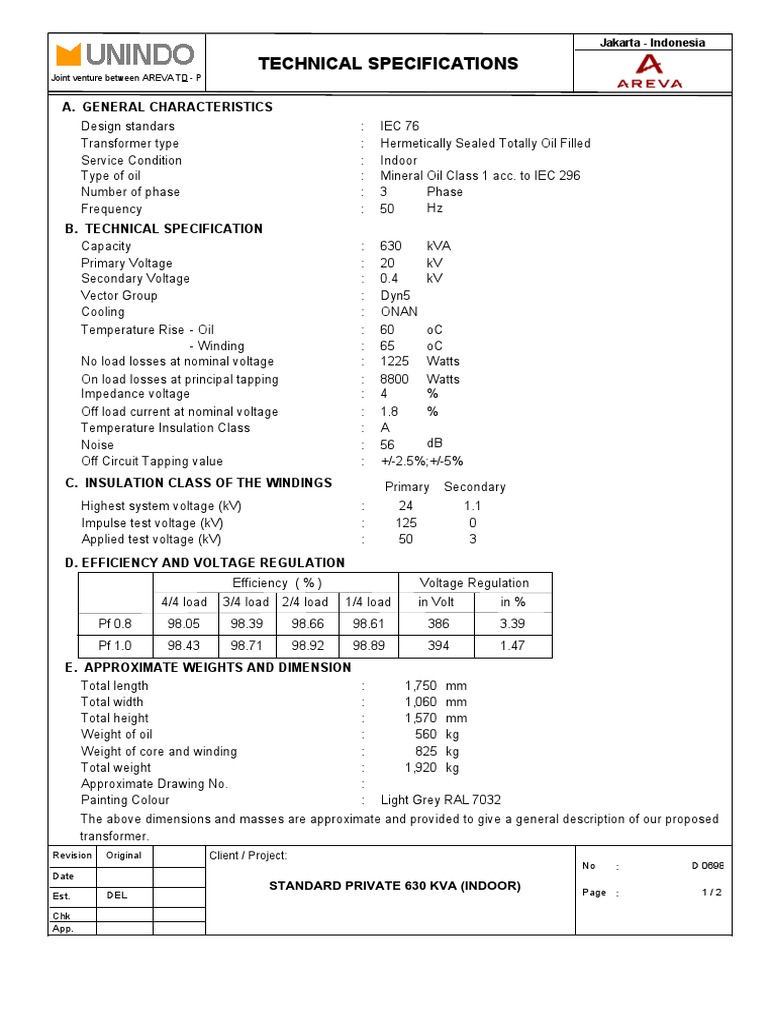 STD 630kva Indoor | PDF | Transformer | Metrology
