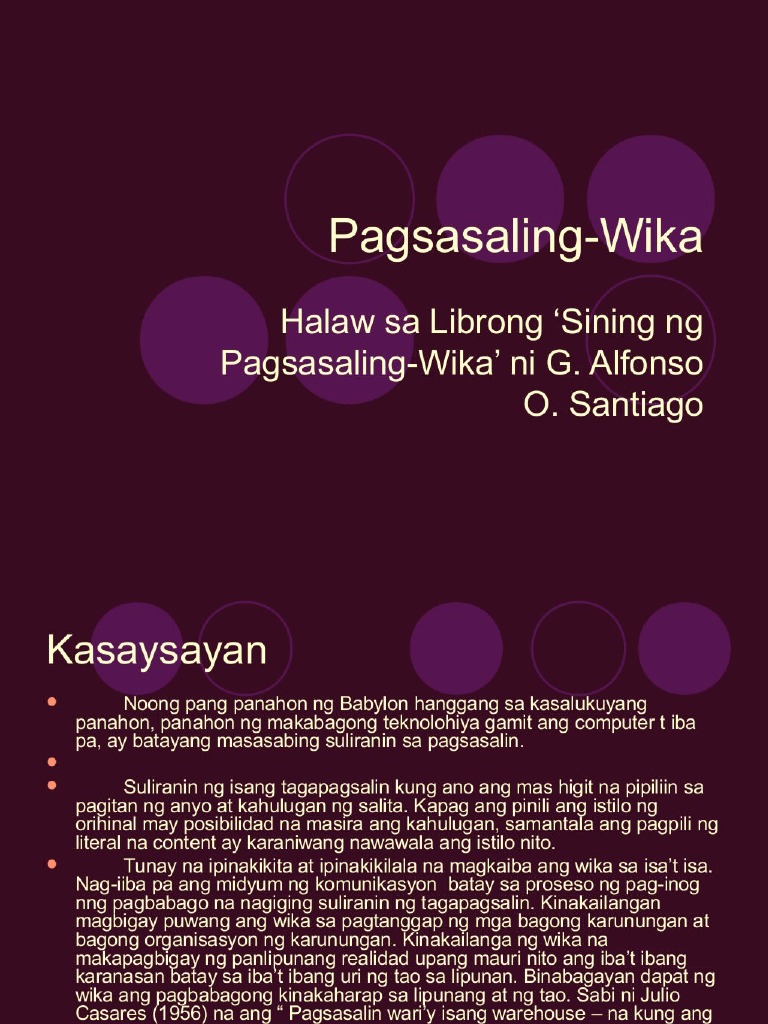 Pagsasaling Wika | PDF