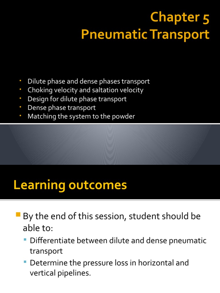 Slides PPT - Chapter 5 - Pneumatic Transport | PDF | Gases | Fluid Dynamics