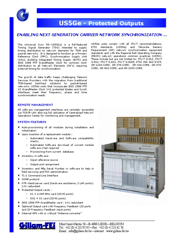 US5Ge Next Generation SSU PRC GPS Based | PDF | Computer Network | Input/Output
