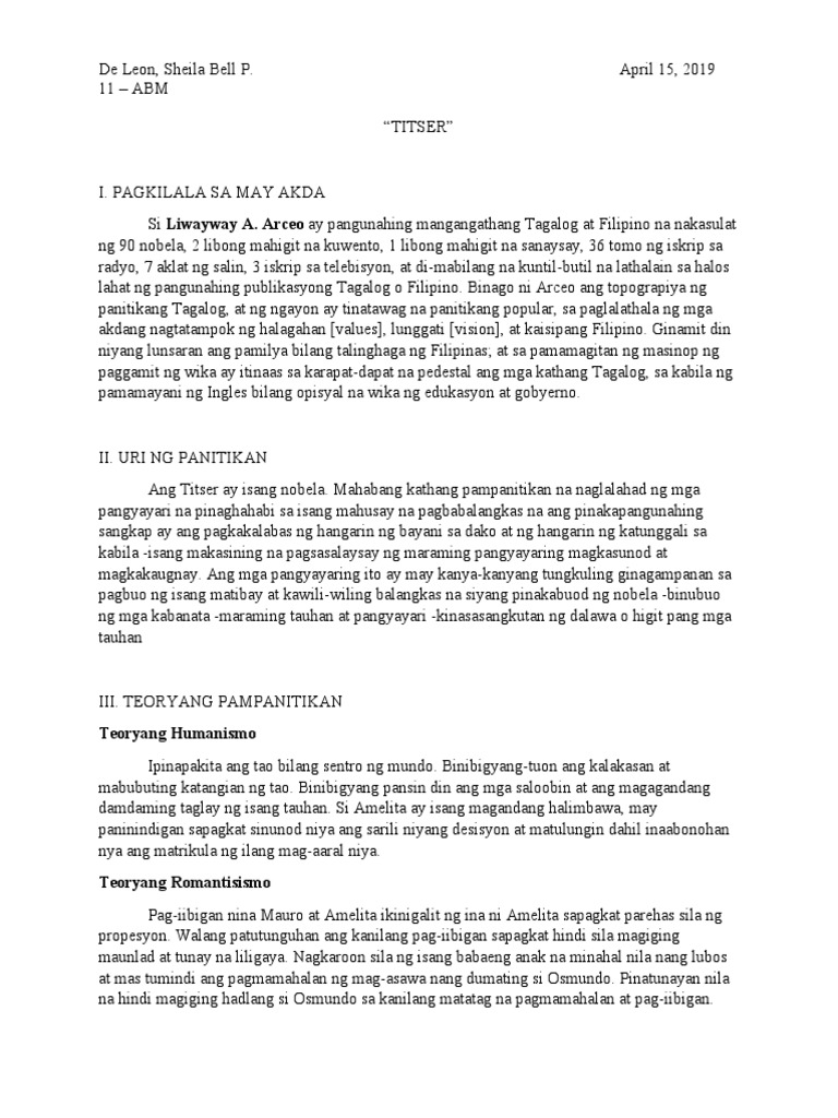 Titser Ni Liwayway A Arceo | PDF Titser Ni Liwayway A Arceo | PDF