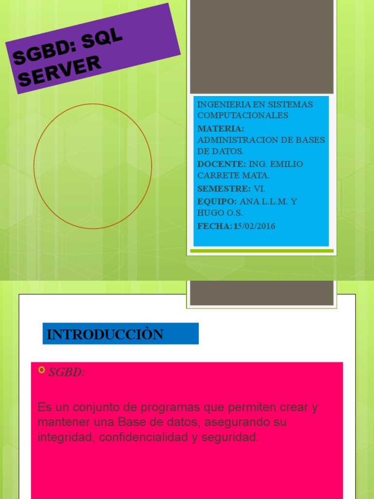 SGBD SQL Server | PDF | Servidor SQL de Microsoft | SQL