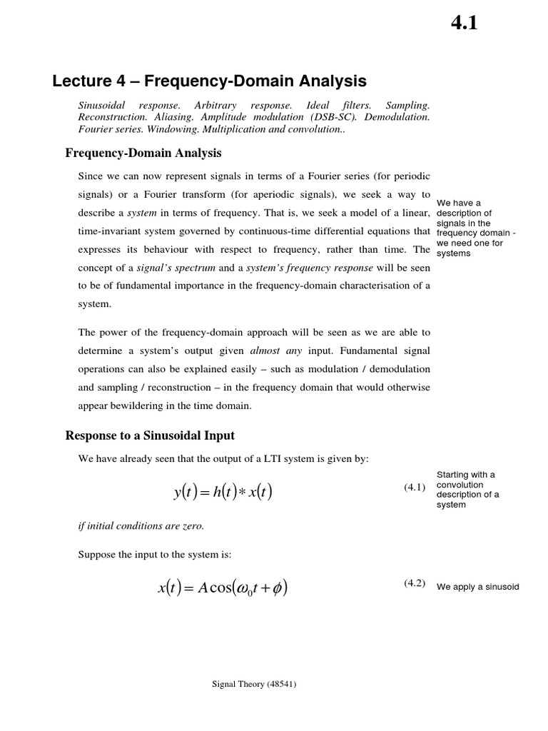 Reading 6 | PDF | Sampling (Signal Processing) | Low Pass Filter