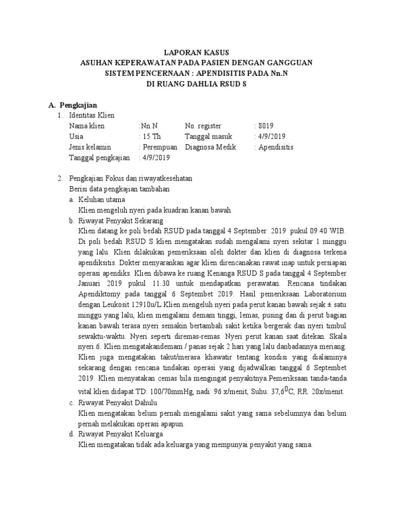 Askep Apendisitis | PDF