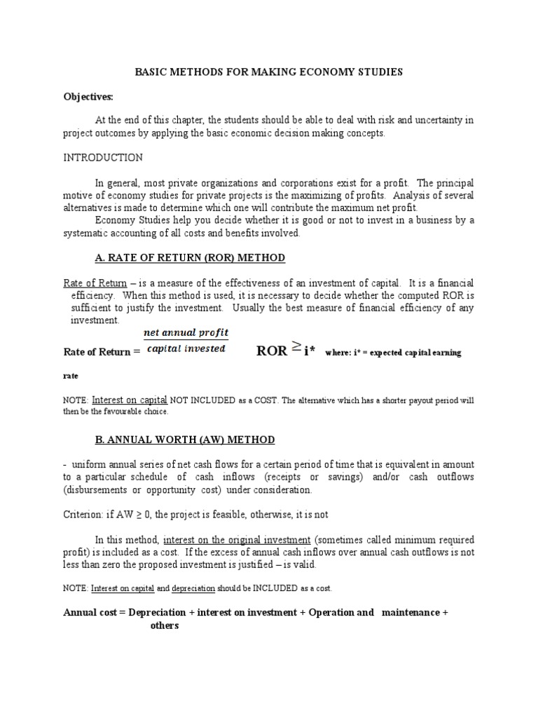 5 - BASIC METHODS FOR MAKING ECONOMY STUDIES-upload | PDF ...