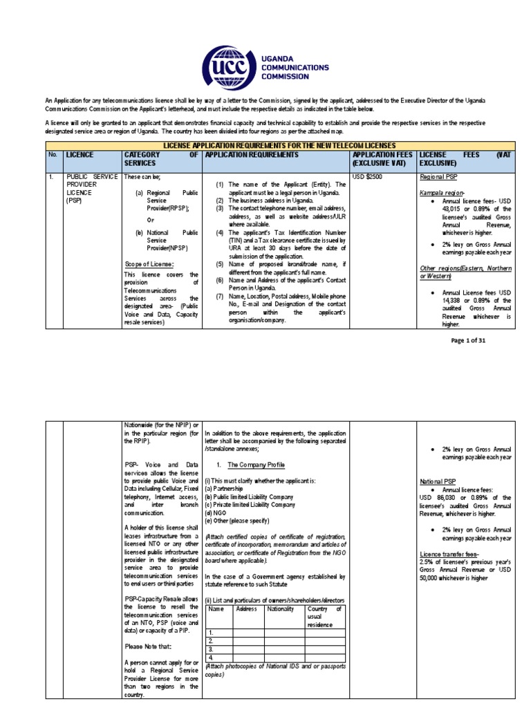 NEW Telecommunications License Application Requirements Guide | PDF ...
