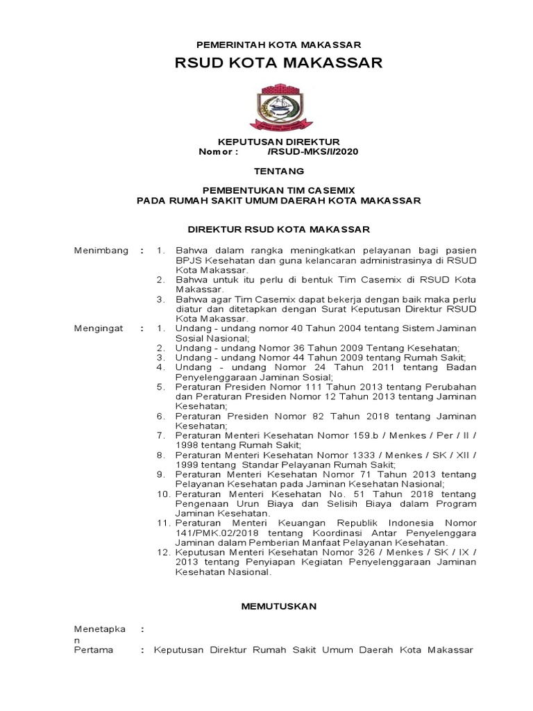 Tim Casemix RSUD Makassar | PDF | Sains & Matematika