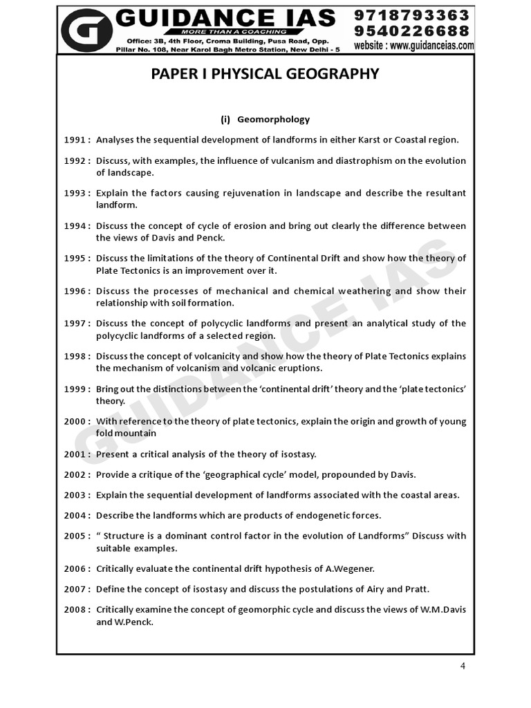 A Guide To Geography Optional 25 Years Final | PDF | Climate ...