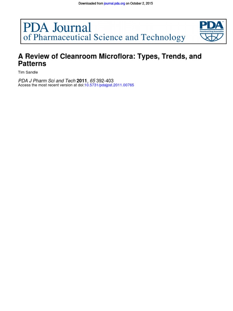 A Review of Cleanroom Microflora Types, Trends, and Patterns. | PDF ...