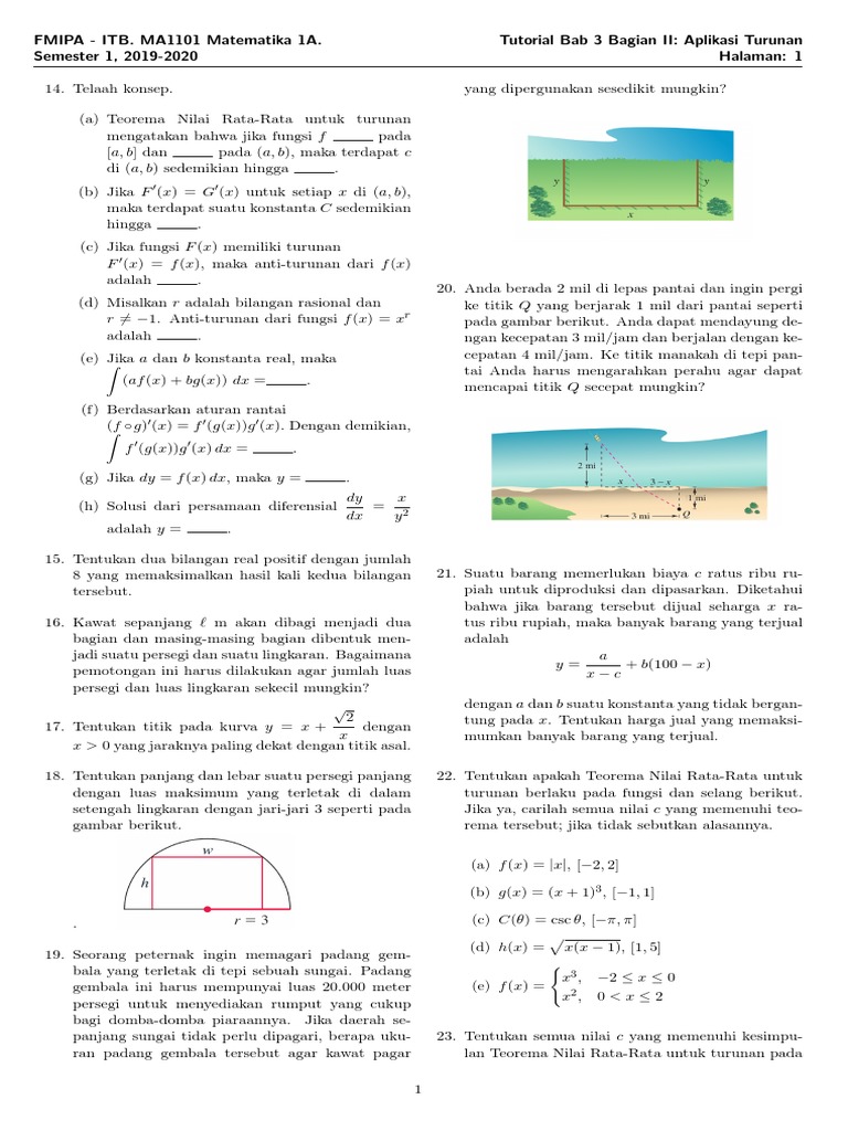 Tutorial Bab 3 Matematika IA Bagian II | PDF