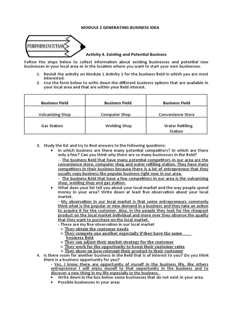 Module 2 Generating Business Idea | PDF | Entrepreneurship | Retail