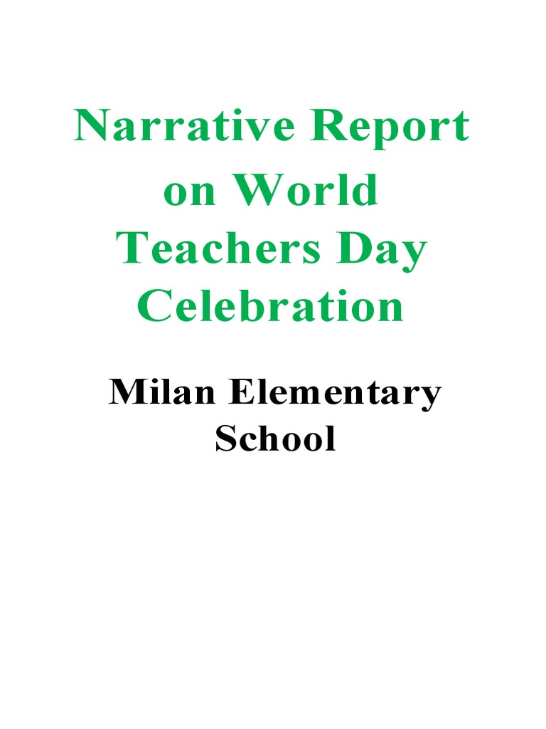 Narrative Report On Teachers Day | Download Free PDF | Human Nature ...