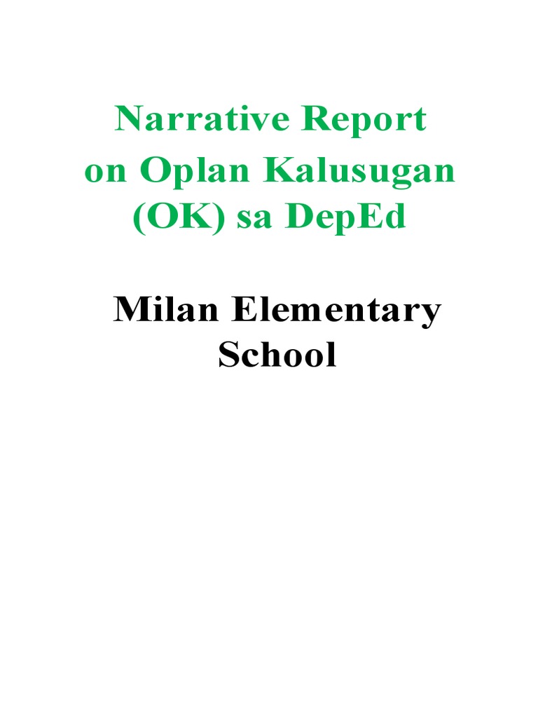 Narrative Report On Ok Sa Deped | PDF | Public Health | Health Sciences
