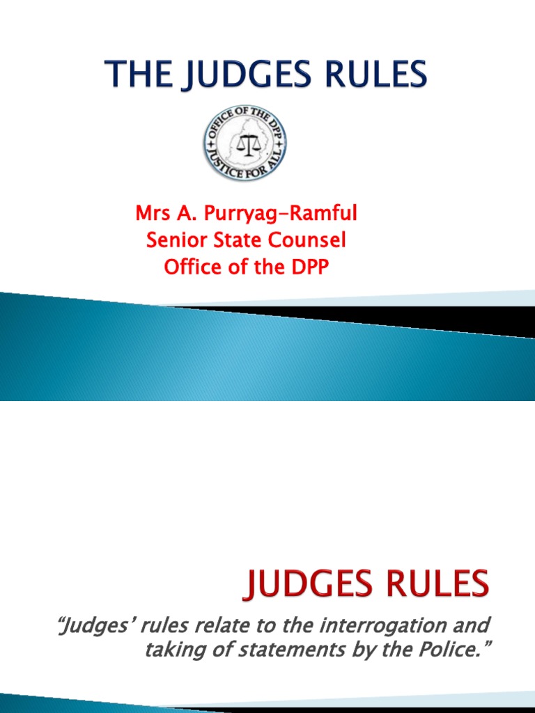 Judges' Rules on Police Interrogation | PDF | Police | Evidence