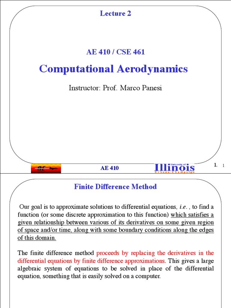 Computational Aerodynamics: Instructor: Prof. Marco Panesi | Download ...