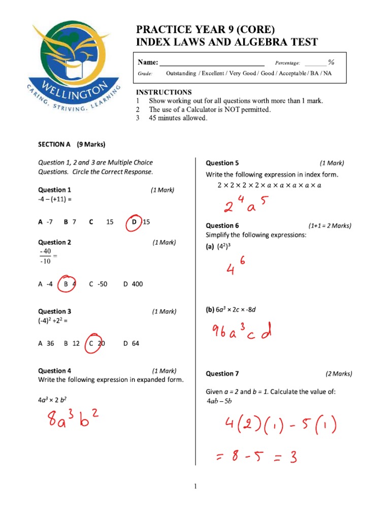 Practice Indices Solutions | PDF