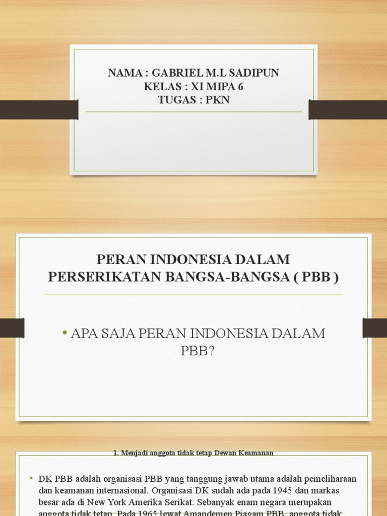 PKN Peran Indonesia Dalam PBB | PDF